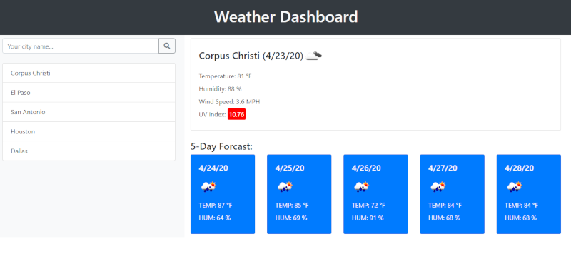 GitHub - shmoesolid/Weather-Dashboard